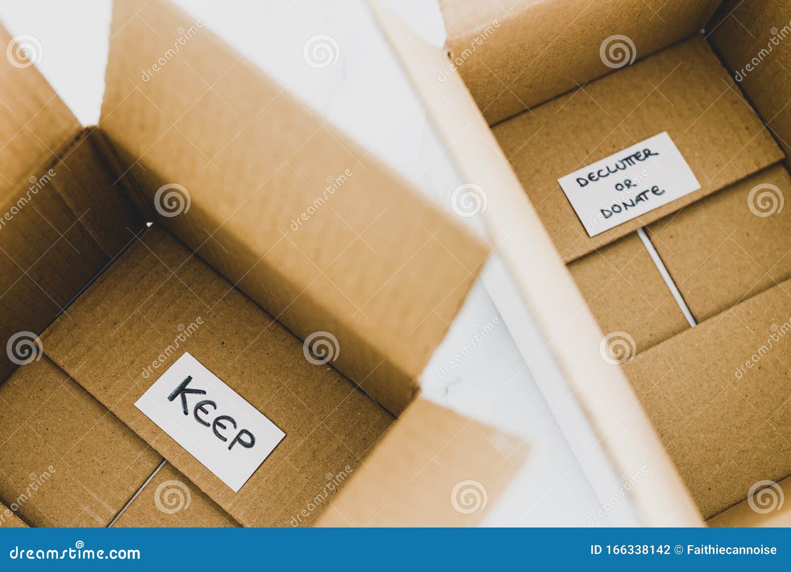 Decluttering Concept, Storage Boxes To Sort between Objects To Keep and ...