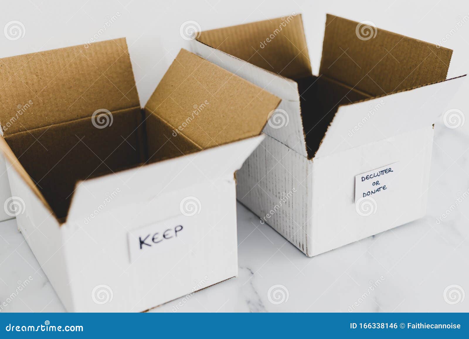 Decluttering Concept, Storage Boxes To Sort between Objects To Keep and ...