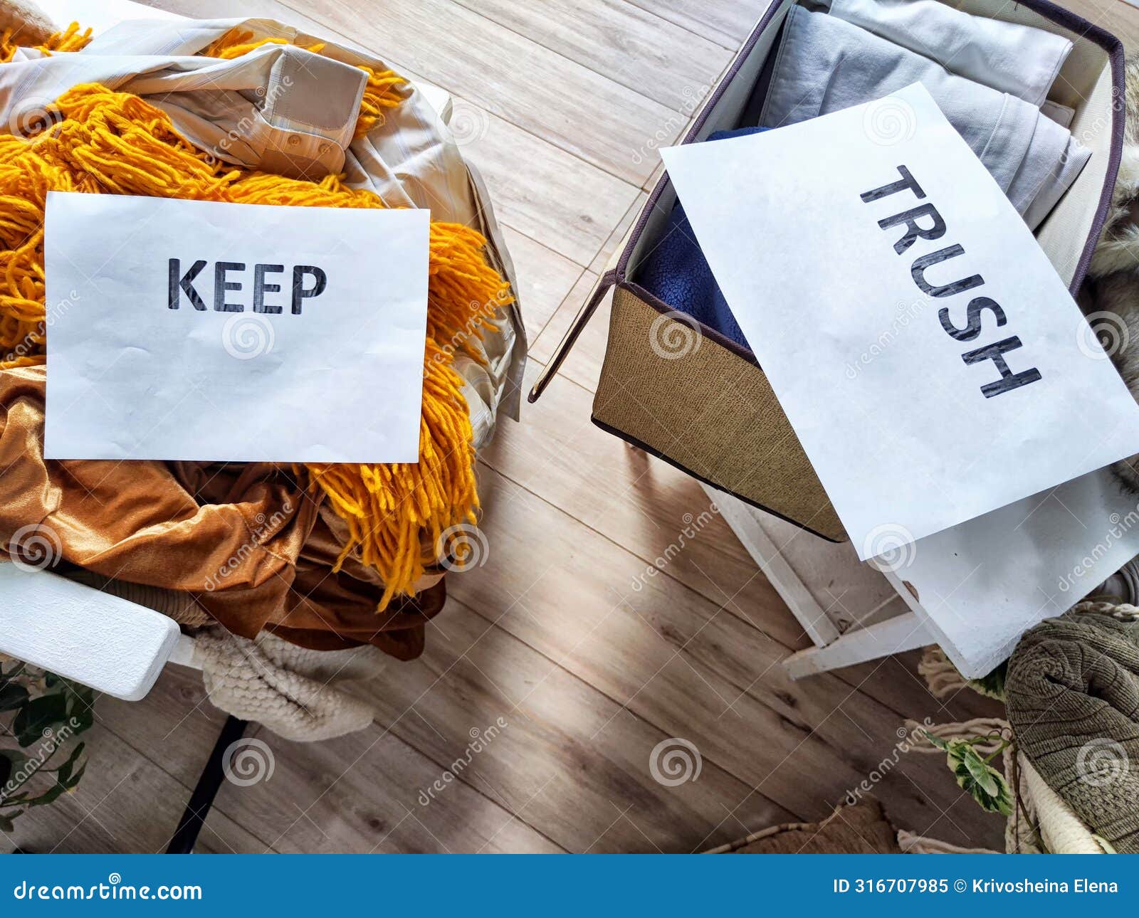 Decluttering Essentials Using the KonMari Method. Assorted Items Sorted ...