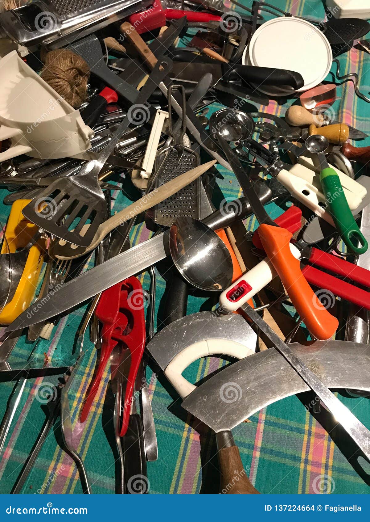 Decluttering a Messy Kitchen Drawer Stock Photo - Image of kitchenware ...
