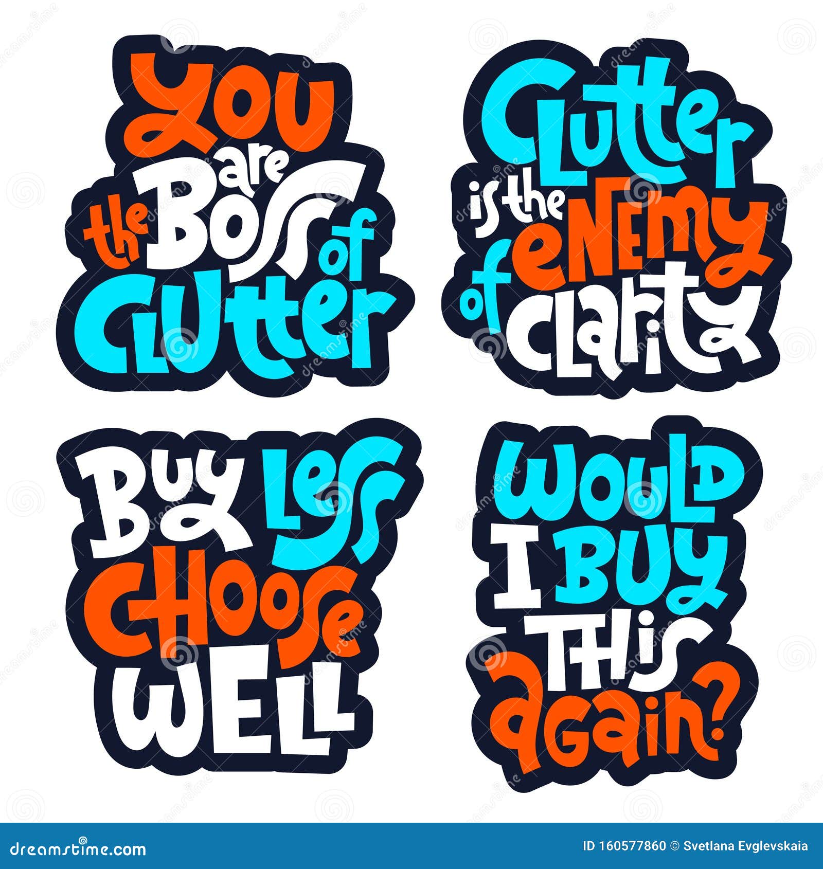 Decluttering Quotes Lettering Stock Vector - Illustration of recycling ...