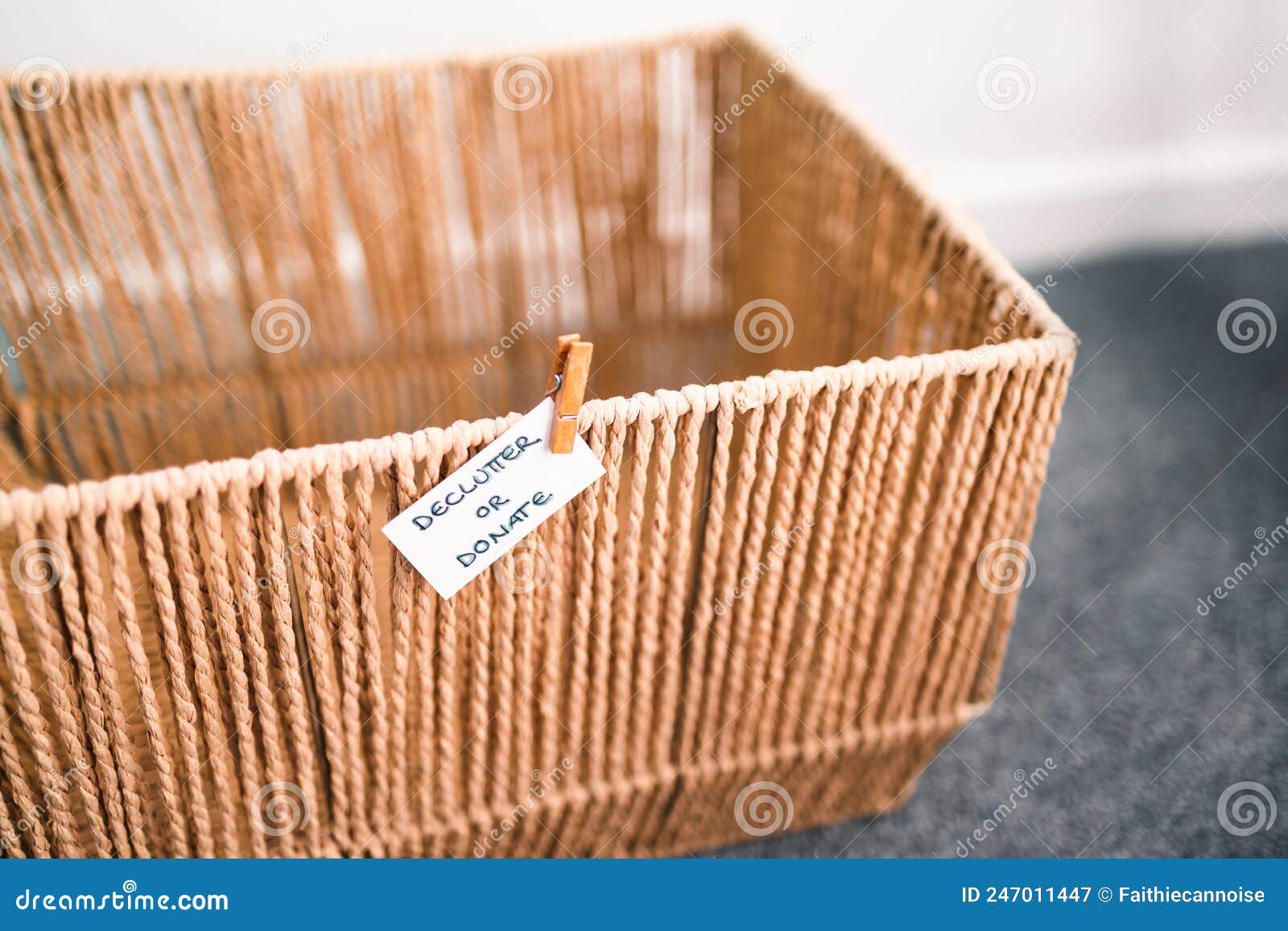 Decluttering and Tidying Up Concept, Storage Basket with Declutter or ...