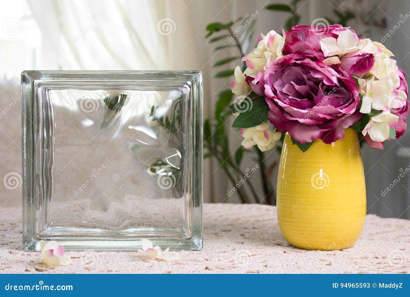 Deco glass block mockup stock image. Image of room, mock - 94965593