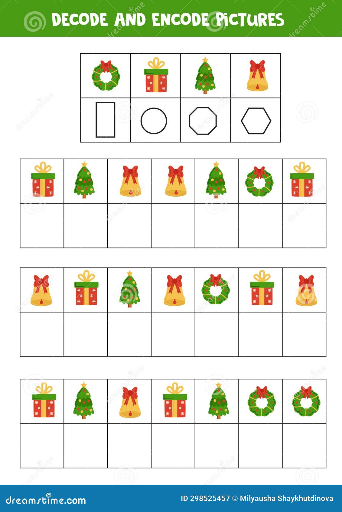 Decode And Encode Pictures. Write The Symbols Under Cute Gray Cats ...