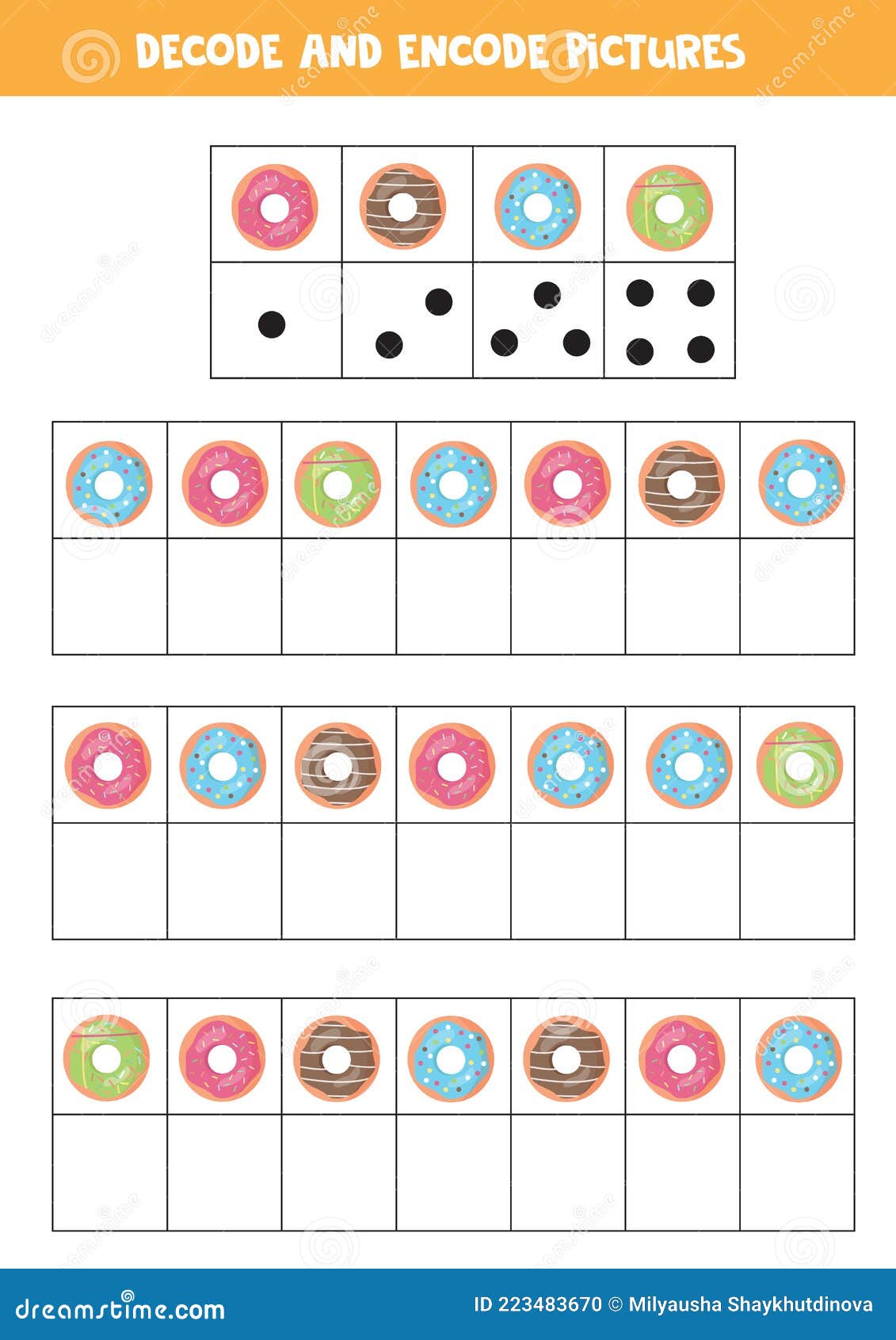 Decode And Encode Pictures. Logical Game With Cute African Animals ...