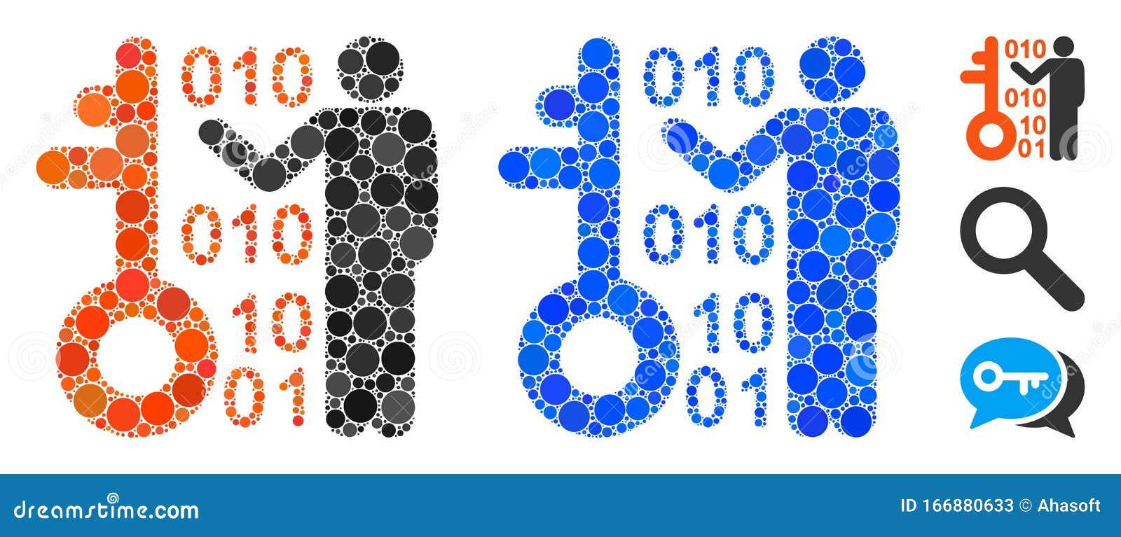 Collage Decode Key Icon With Scratched New Format Stamp Vector ...