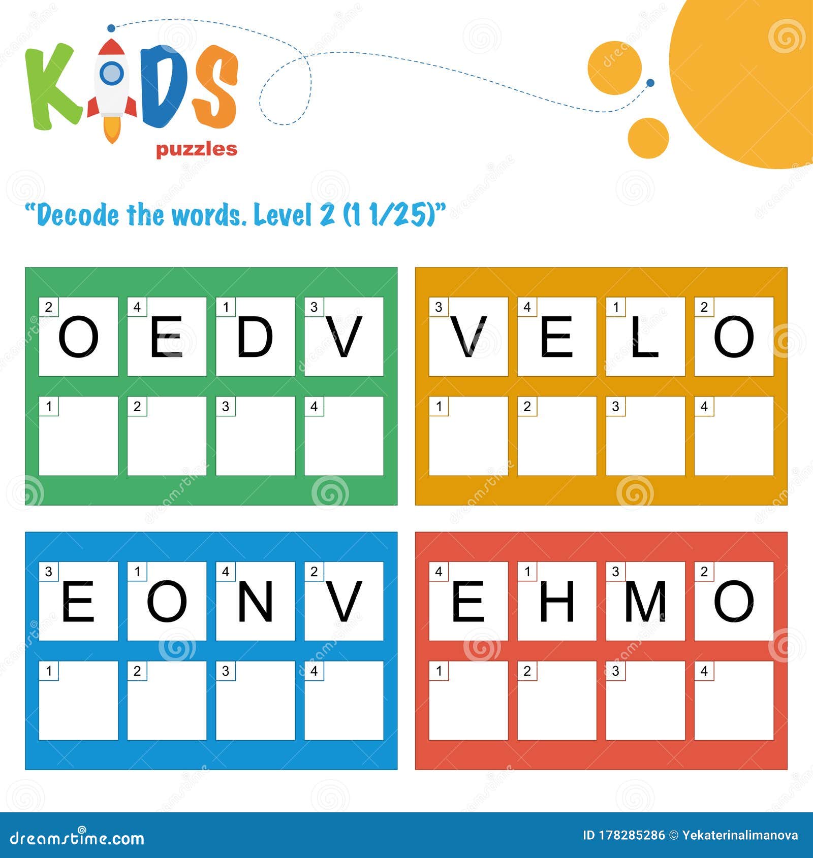 Decode the 4-letter Words. Logic Puzzle Activity Sheet Stock Vector ... Decode the 4-letter Words. Logic Puzzle Activity Sheet Stock Vector ...