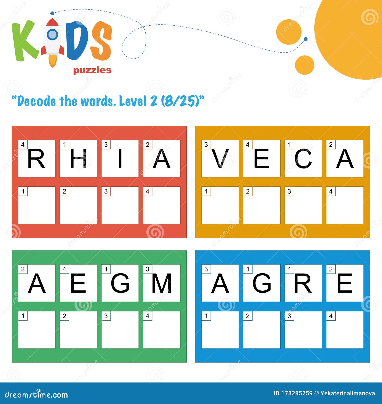 Decode Alphabet, Fill In The Box. Vector Illustration | CartoonDealer ...