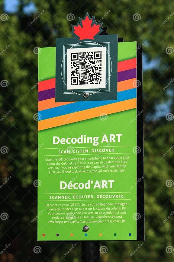 Decoding Art Sign editorial stock image. Image of barcode - 26737214