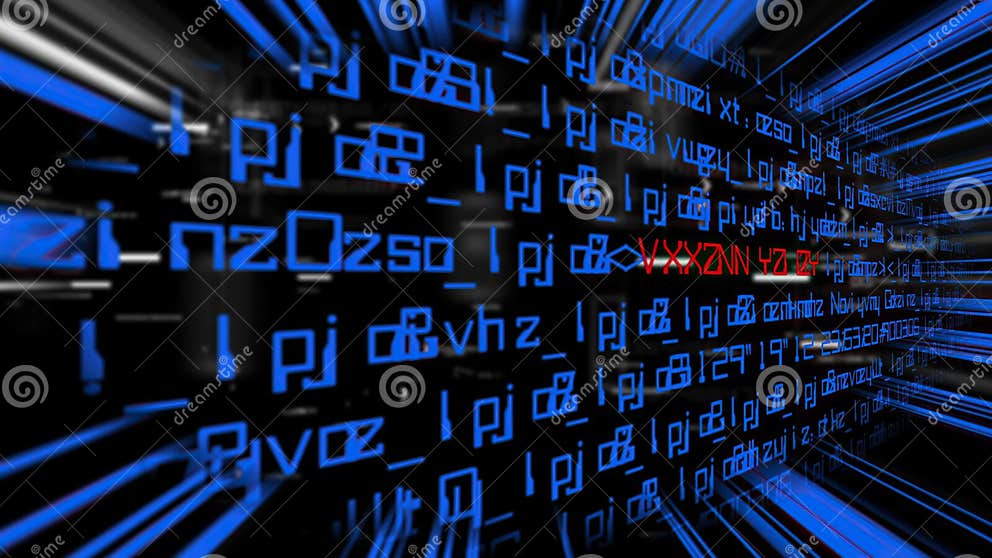 Decoding on Computer Screen Concept Stock Illustration - Illustration ...