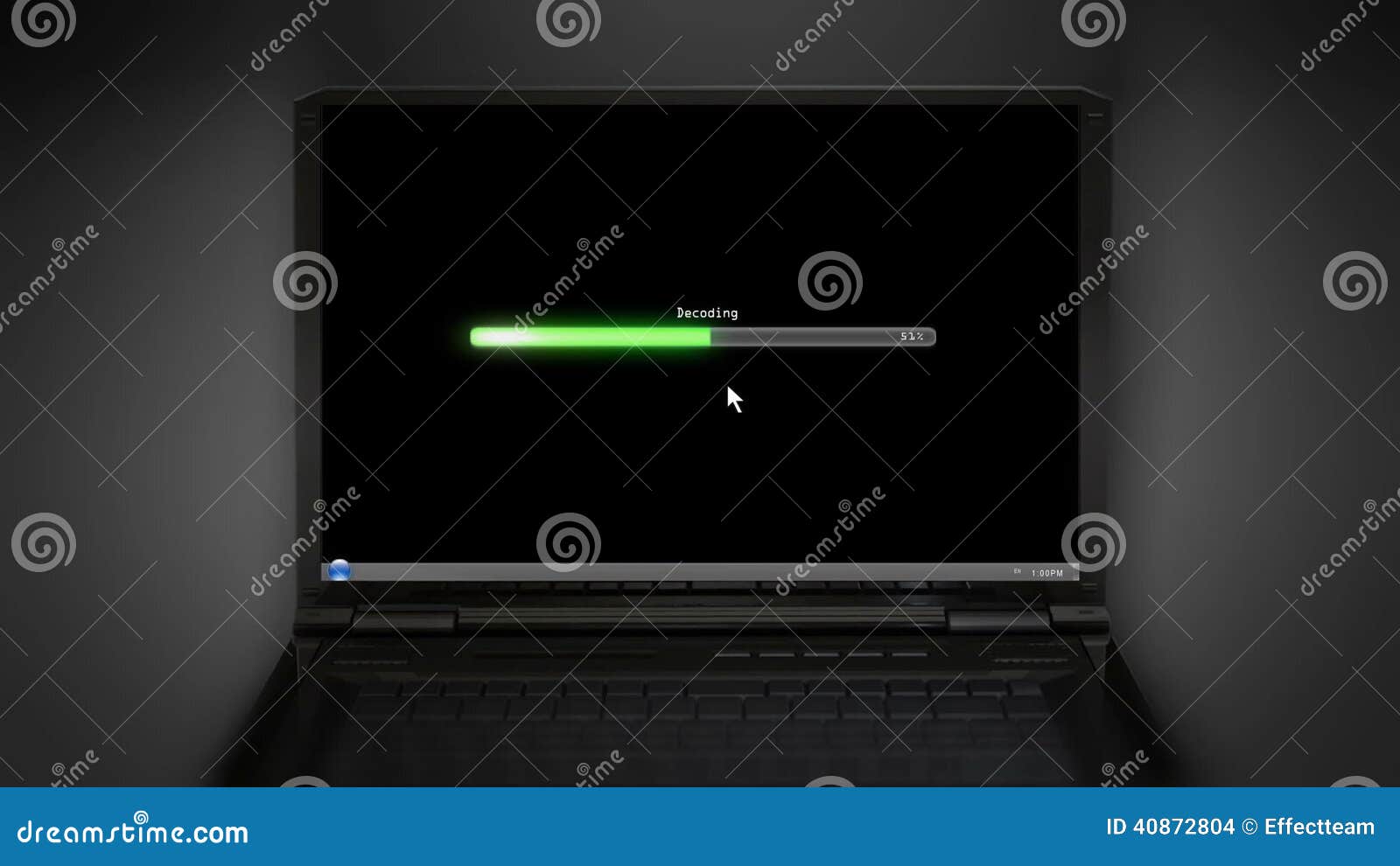 Decoding laptop screen stock footage. Video of error - 40872804