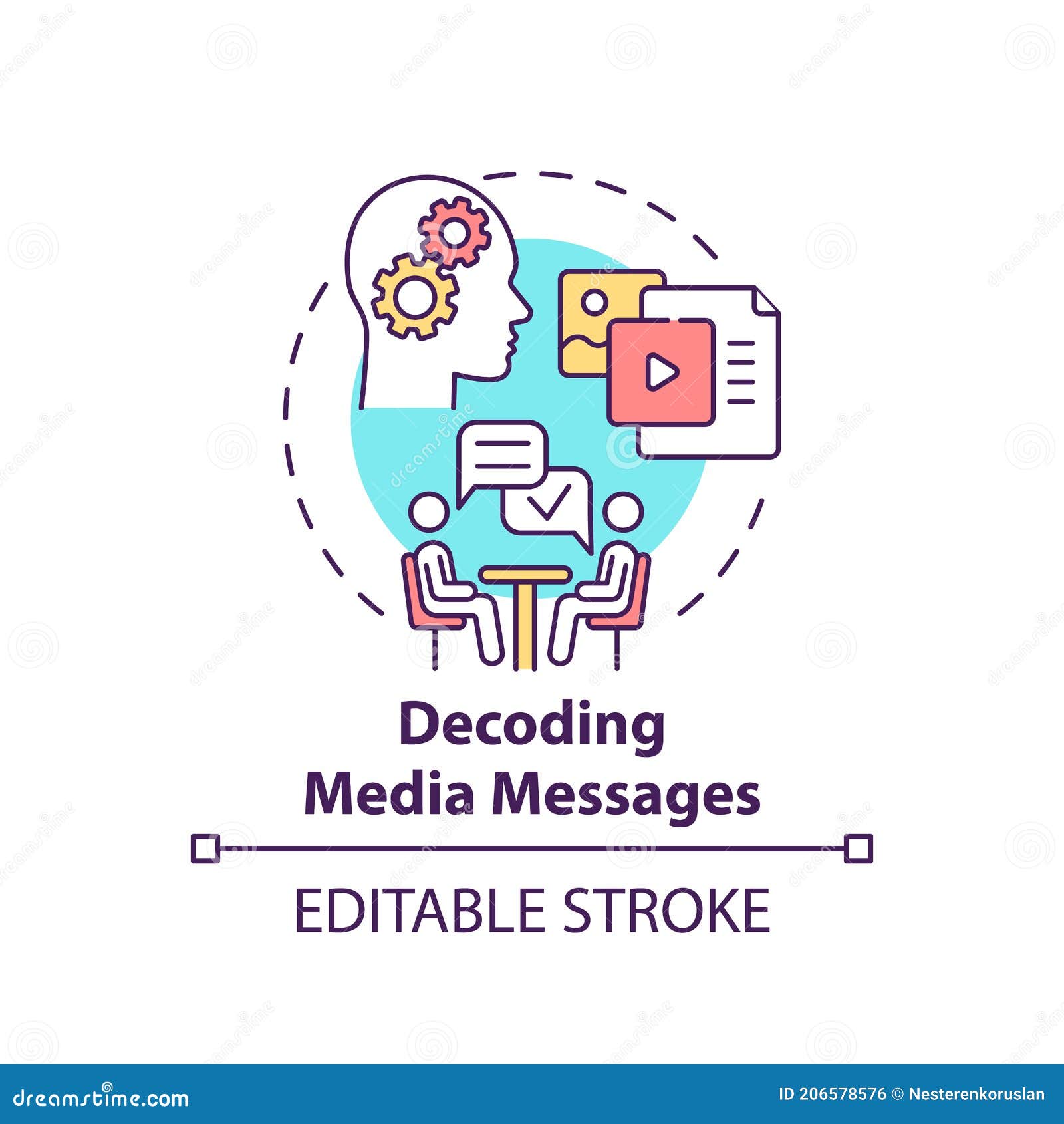 Decoding Media Messages Concept Icon Stock Illustration | CartoonDealer ... Decoding Media Messages Concept Icon Stock Illustration | CartoonDealer ...