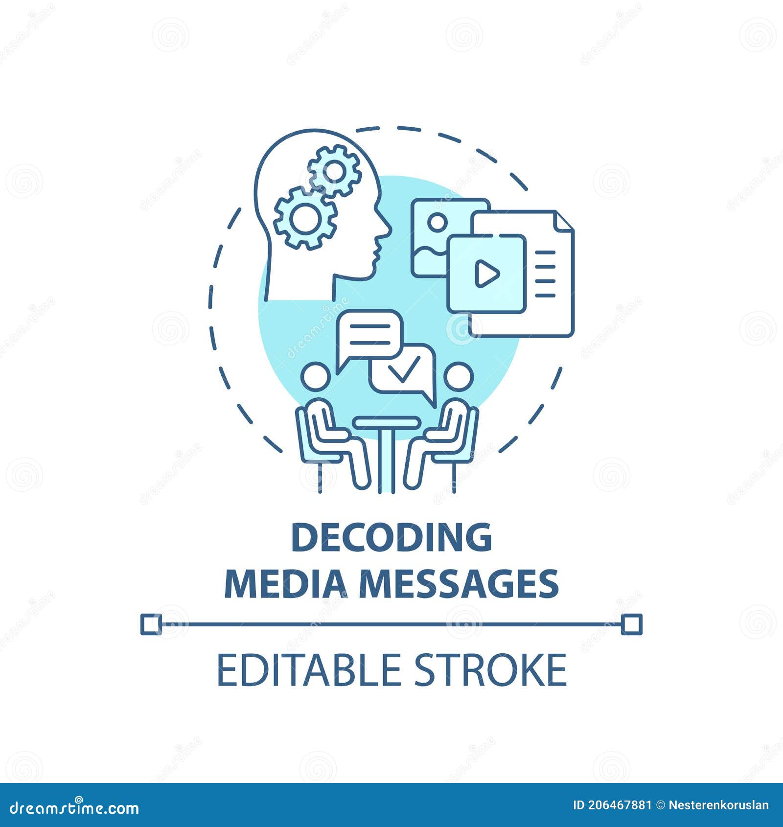 Decoding Media Messages Concept Icon Stock Vector - Illustration of ...