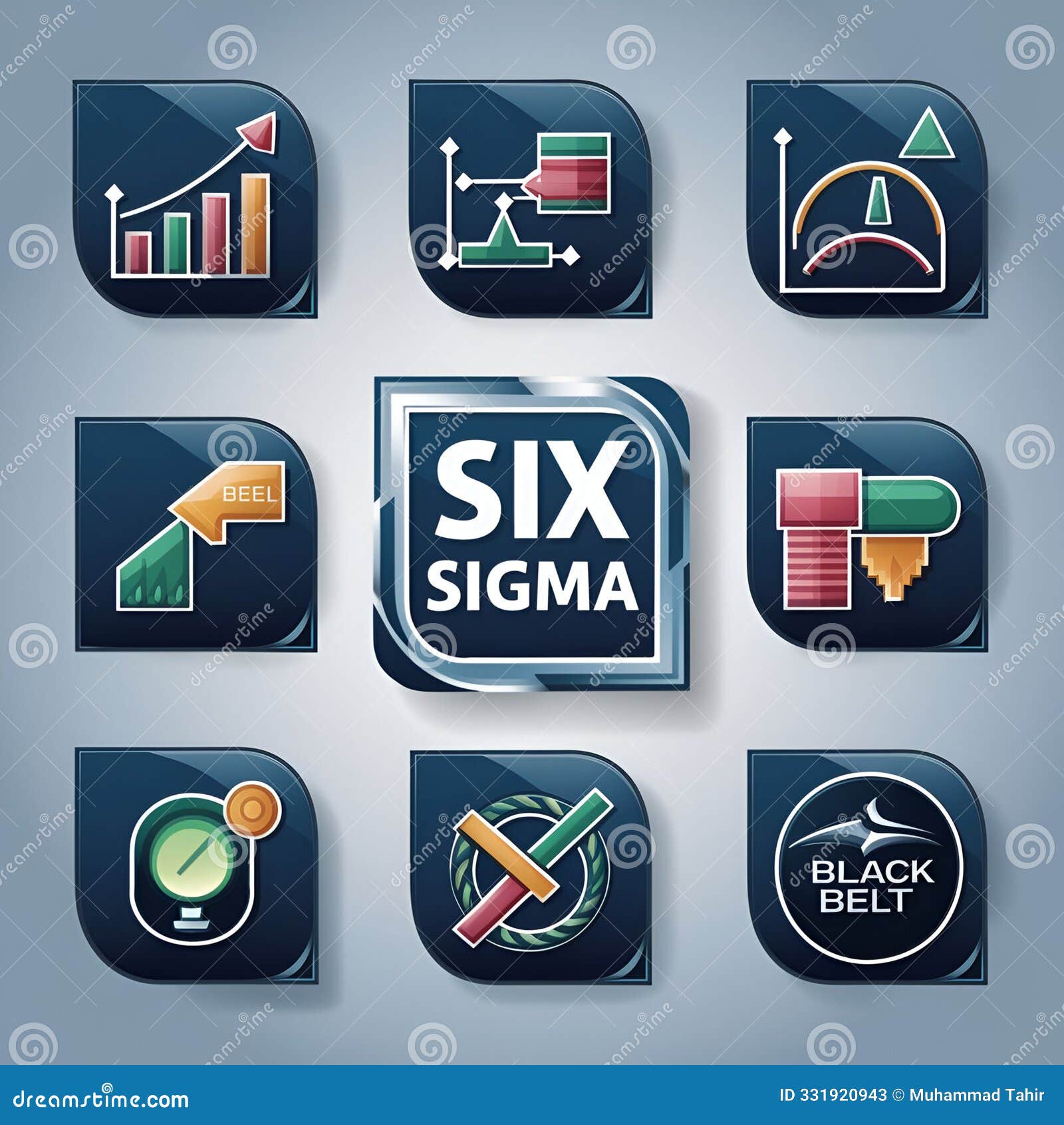 Decoding Six Sigma: Icon-Based Infographic Stock Illustration ...