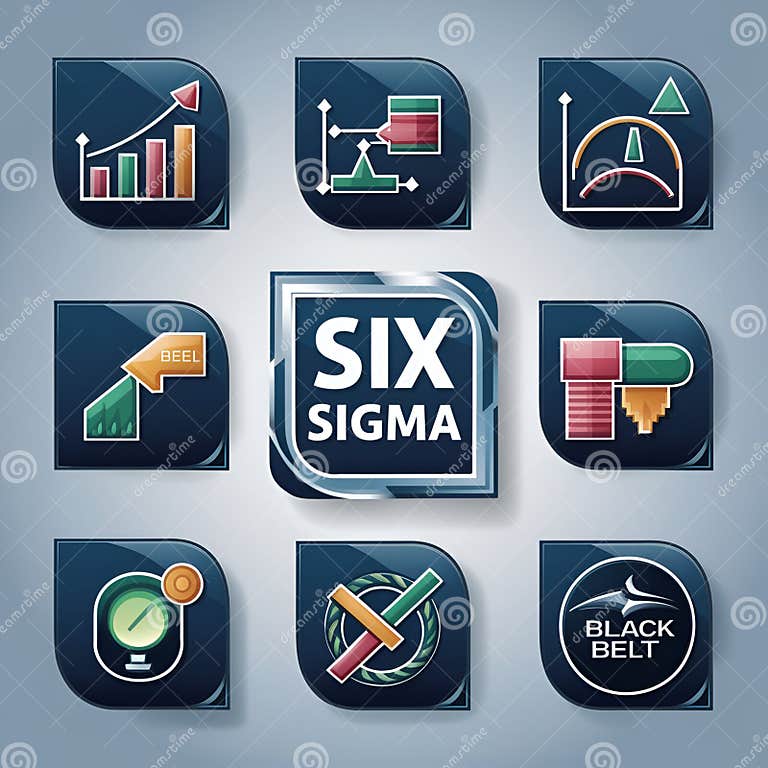 Decoding Six Sigma: Icon-Based Infographic Stock Illustration ...