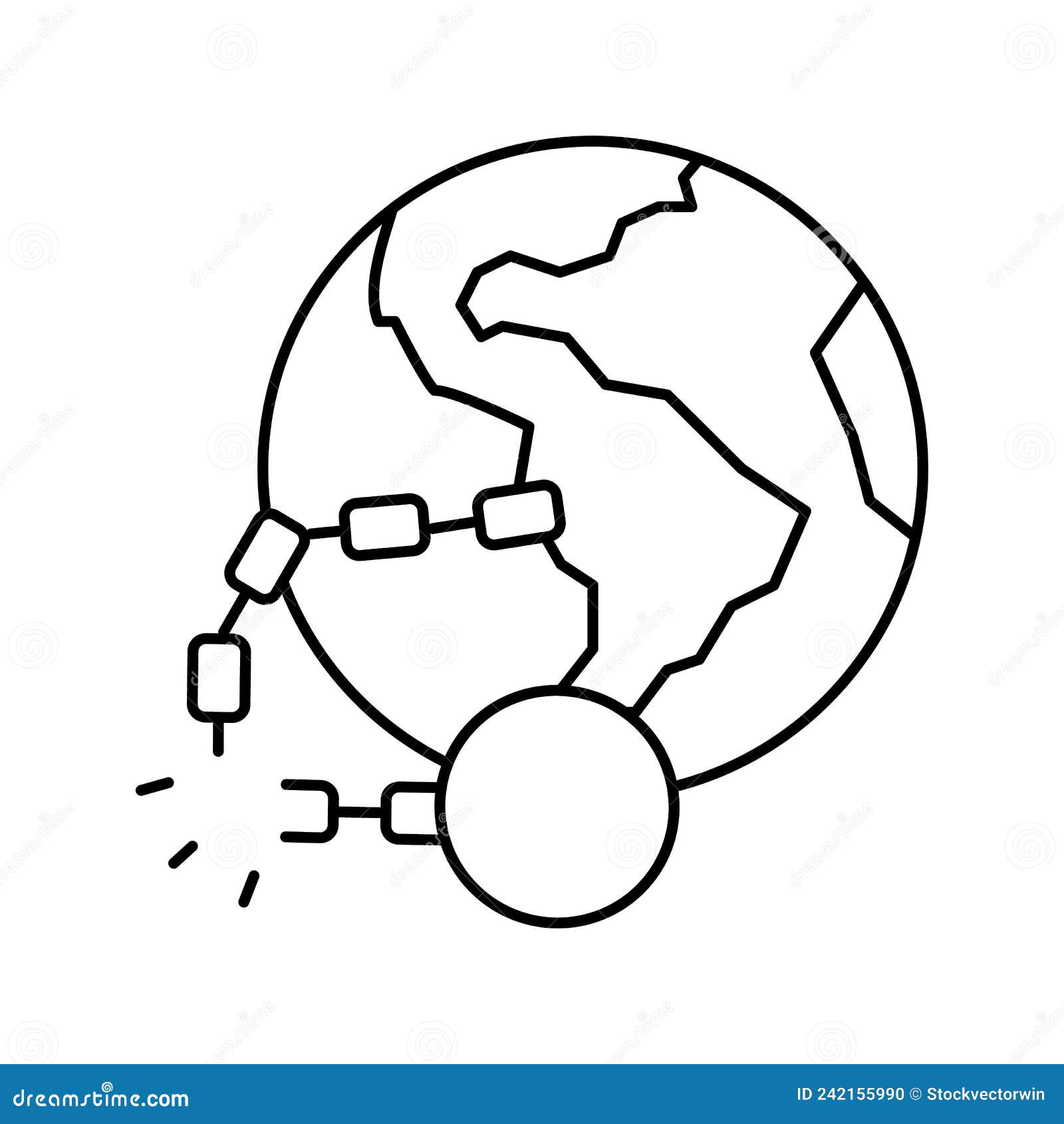Decolonization Social Problem Line Icon Vector Illustration Stock ...