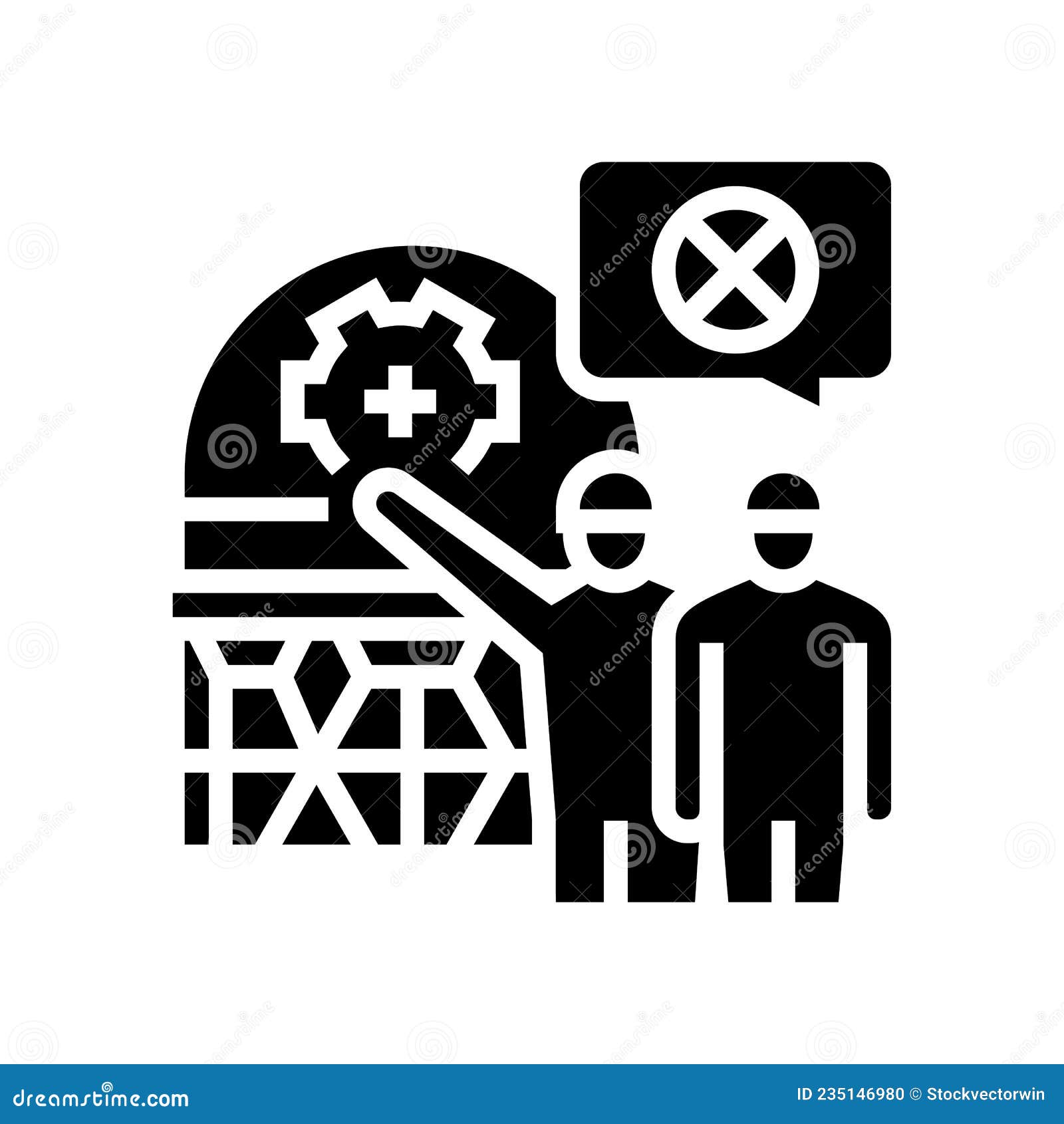 Decommissioning Processing Glyph Icon Vector Illustration Stock Vector ...