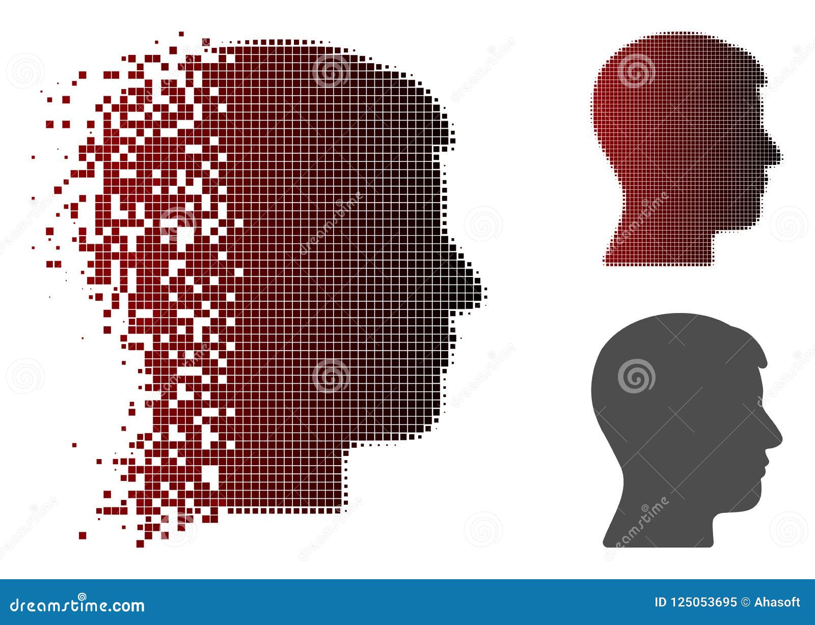 Decomposed Dot Halftone Man Head Profile Icon Stock Vector ... Decomposed Dot Halftone Man Head Profile Icon Stock Vector ...