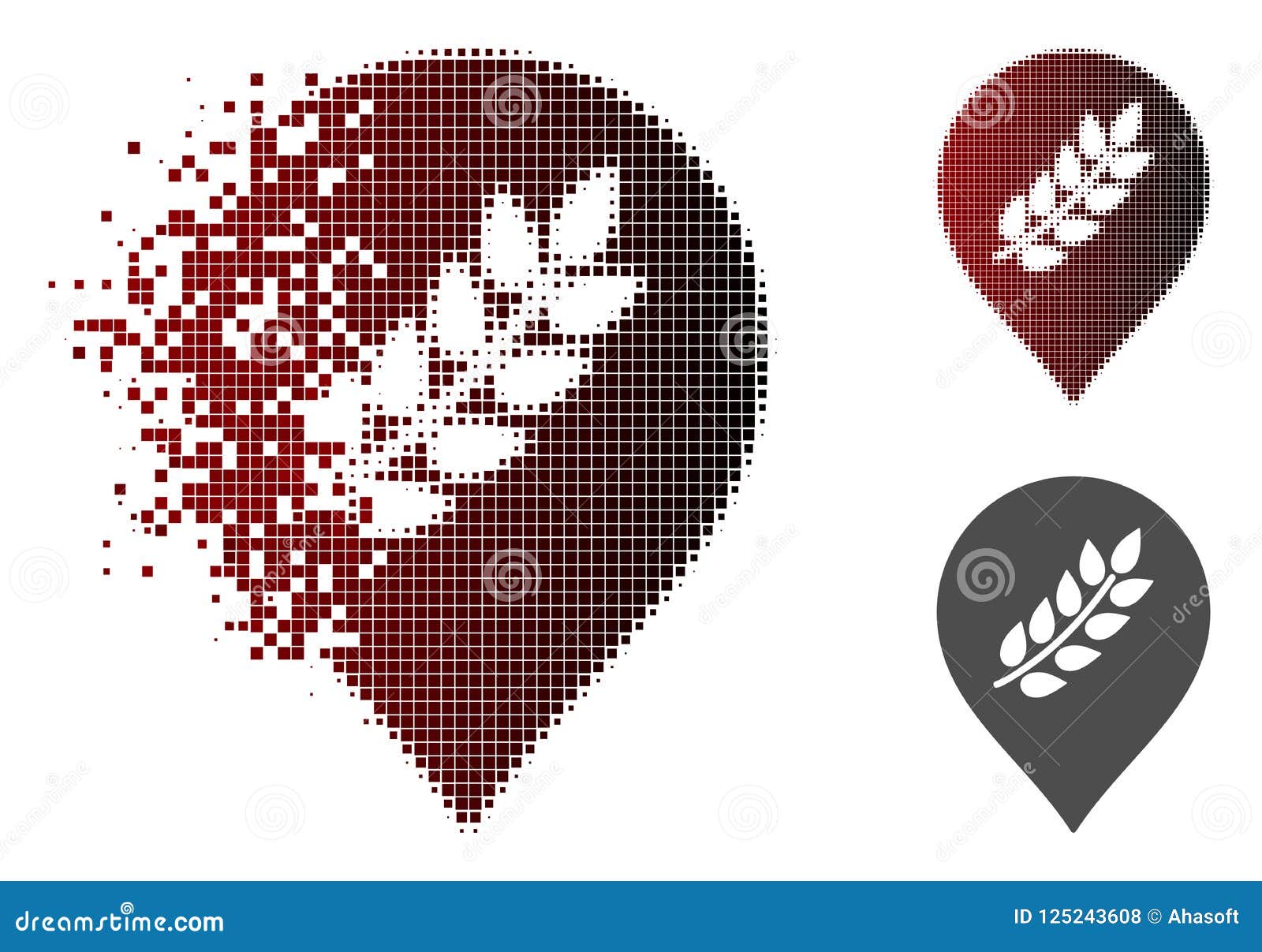 Decomposed Dot Halftone Rice Plantation Marker Icon Stock Vector ... Decomposed Dot Halftone Rice Plantation Marker Icon Stock Vector ...