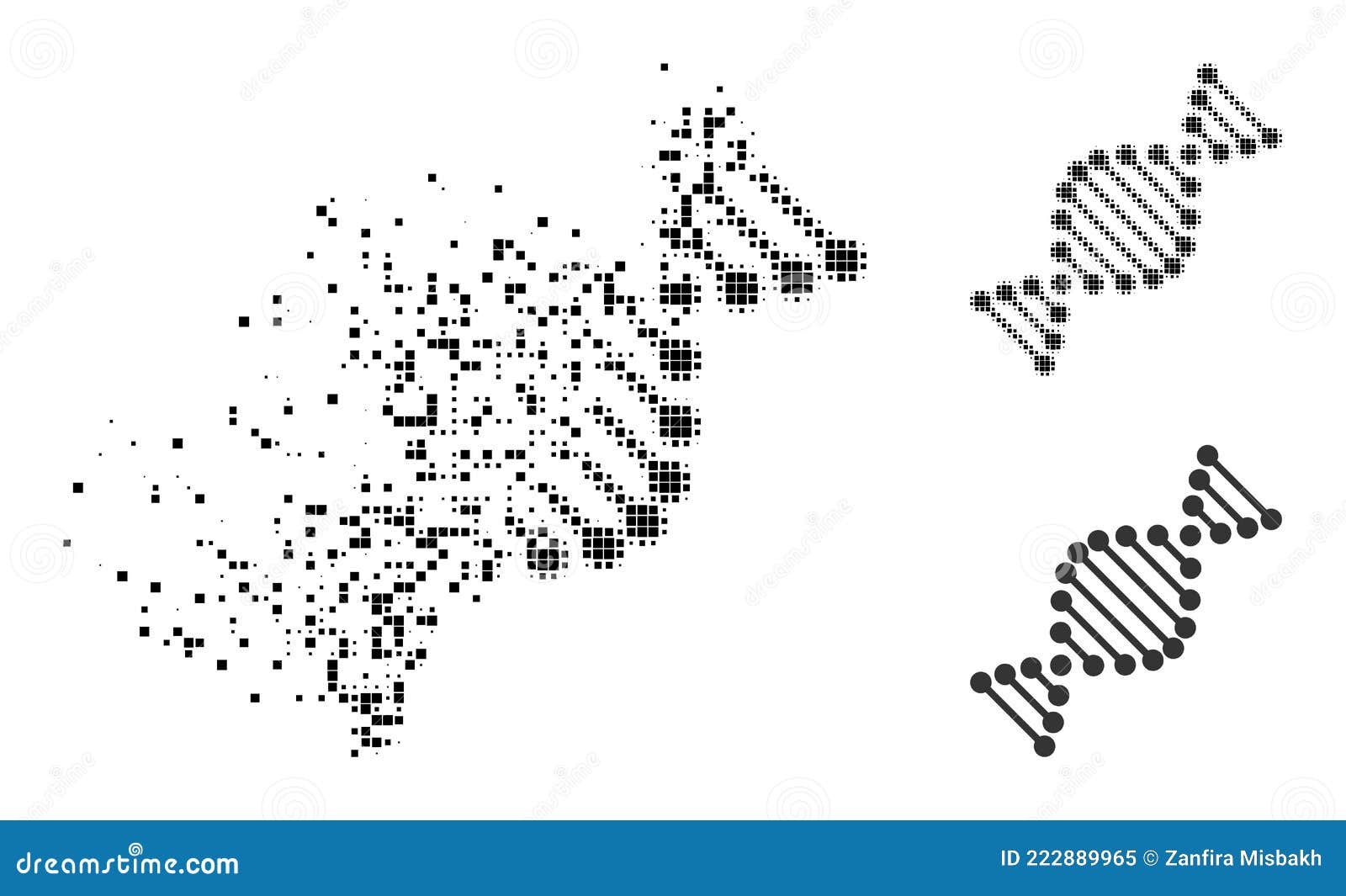 Decomposed Dotted DNA Molecule Glyph with Halftone Version Stock Vector ... Decomposed Dotted DNA Molecule Glyph with Halftone Version Stock Vector ...