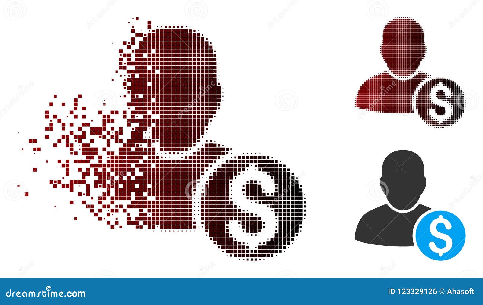 Decomposed Pixel Halftone Businessman Icon Stock Vector - Illustration ...