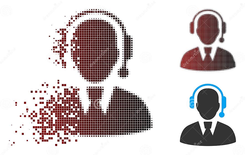 Decomposed Pixel Halftone Call Center Manager Icon Stock Vector ... Decomposed Pixel Halftone Call Center Manager Icon Stock Vector ...