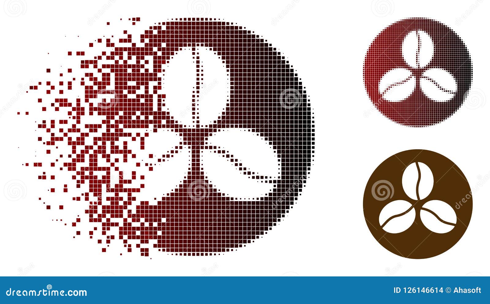Decomposed Pixel Halftone Coffee Beans Icon Stock Vector - Illustration ... Decomposed Pixel Halftone Coffee Beans Icon Stock Vector - Illustration ...