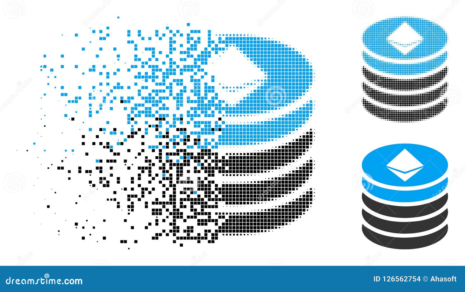Decomposed Pixel Halftone Ethereum Coin Stack Icon Stock Vector ... Decomposed Pixel Halftone Ethereum Coin Stack Icon Stock Vector ...