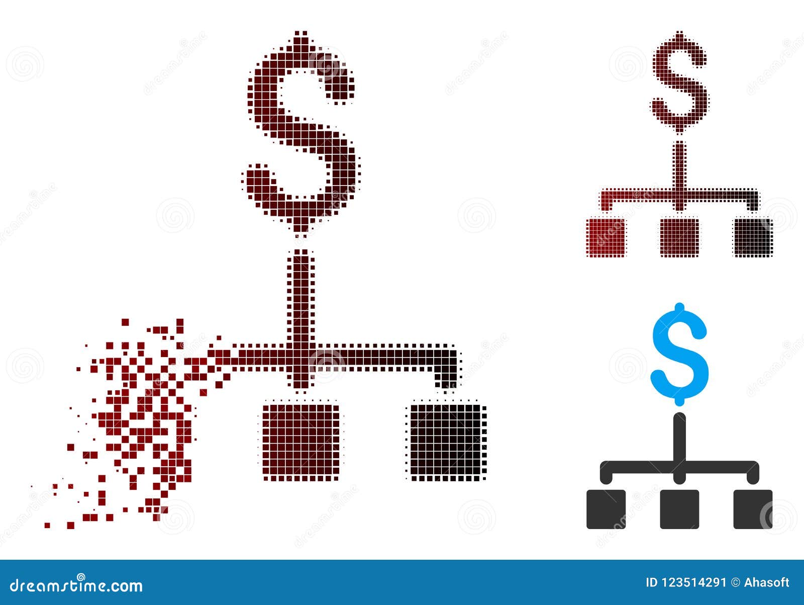Decomposed Pixel Halftone Financial Hierarchy Icon Stock Vector ... Decomposed Pixel Halftone Financial Hierarchy Icon Stock Vector ...