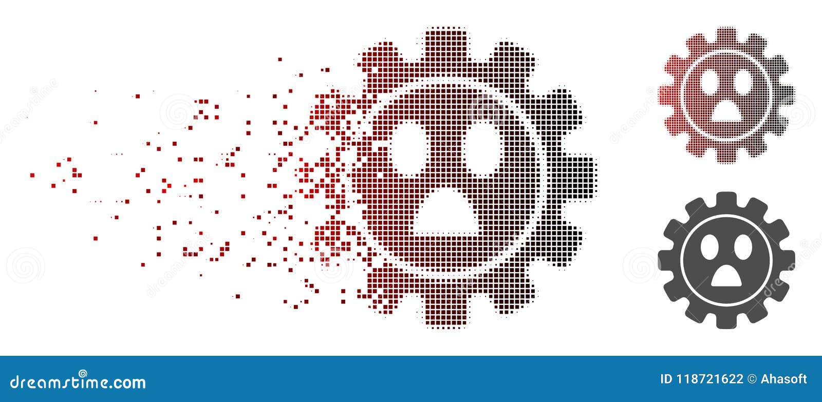 Decomposed Pixel Halftone Gear Wonder Smiley Icon Stock Vector ... Decomposed Pixel Halftone Gear Wonder Smiley Icon Stock Vector ...