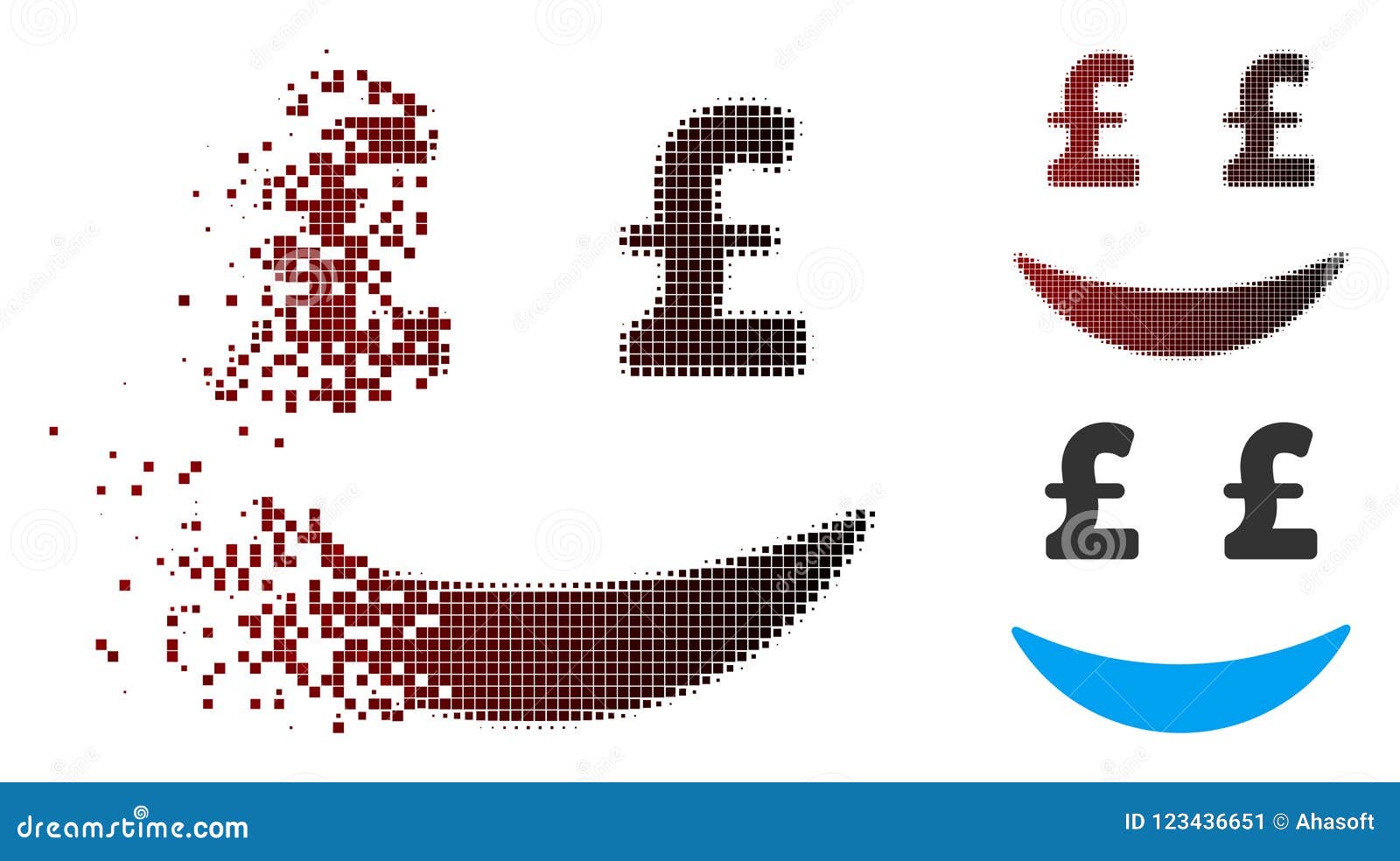 Decomposed Pixel Halftone Pound Businessman Smile Icon Stock Vector ... Decomposed Pixel Halftone Pound Businessman Smile Icon Stock Vector ...