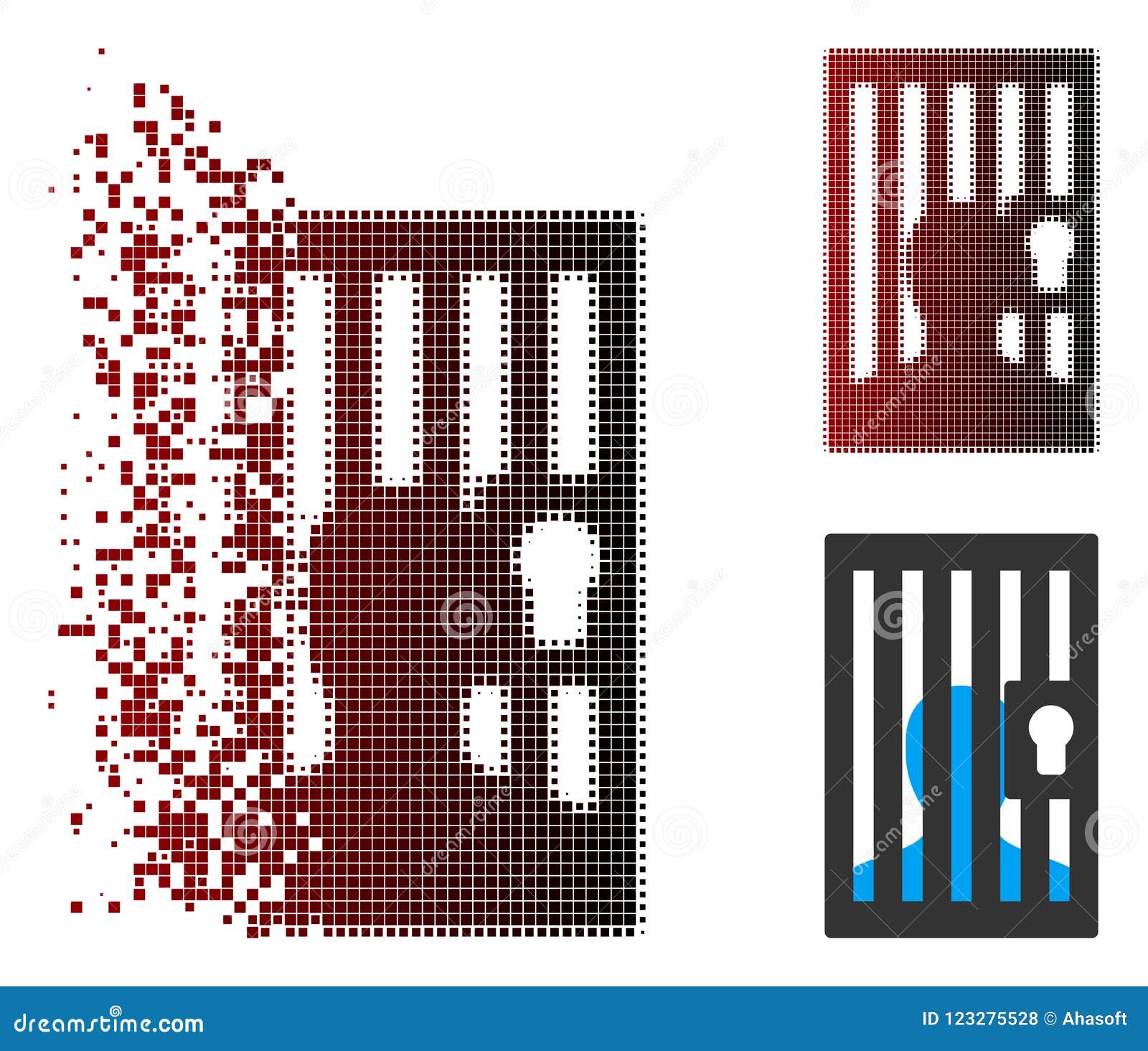 Decomposed Pixel Halftone Prison Locked Door Icon Stock Vector ... Decomposed Pixel Halftone Prison Locked Door Icon Stock Vector ...