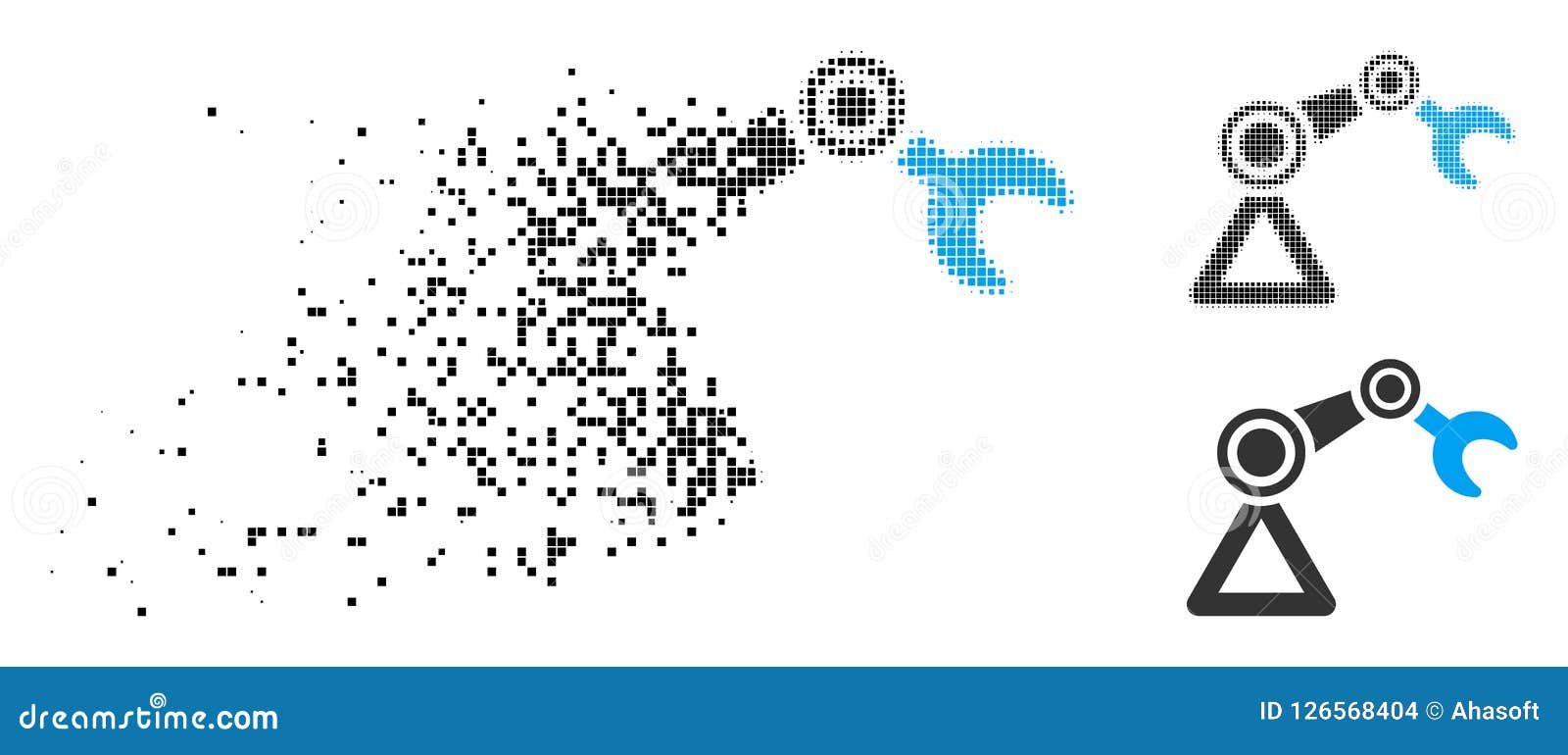 Decomposed Pixel Halftone Robotics Manipulator Icon Stock Vector ... Decomposed Pixel Halftone Robotics Manipulator Icon Stock Vector ...