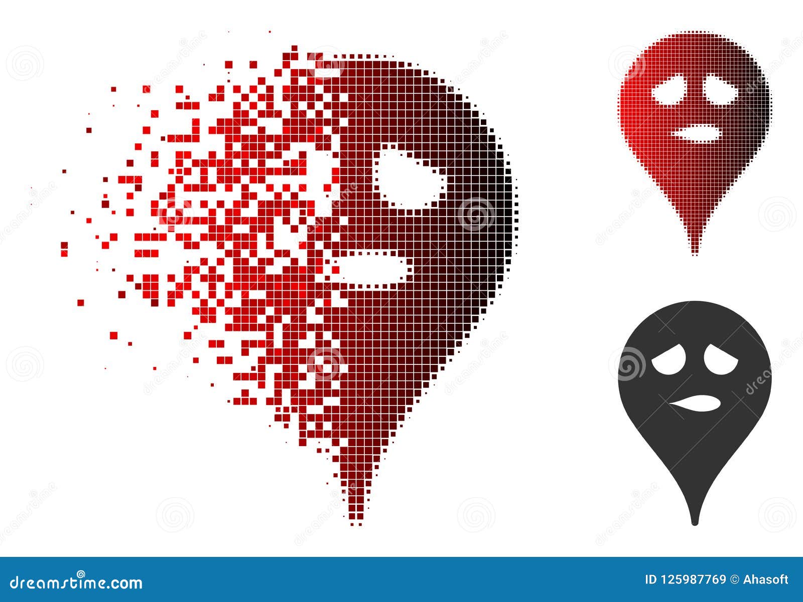Decomposed Pixel Halftone Thinking Smiley Map Marker Icon Stock Vector ... Decomposed Pixel Halftone Thinking Smiley Map Marker Icon Stock Vector ...