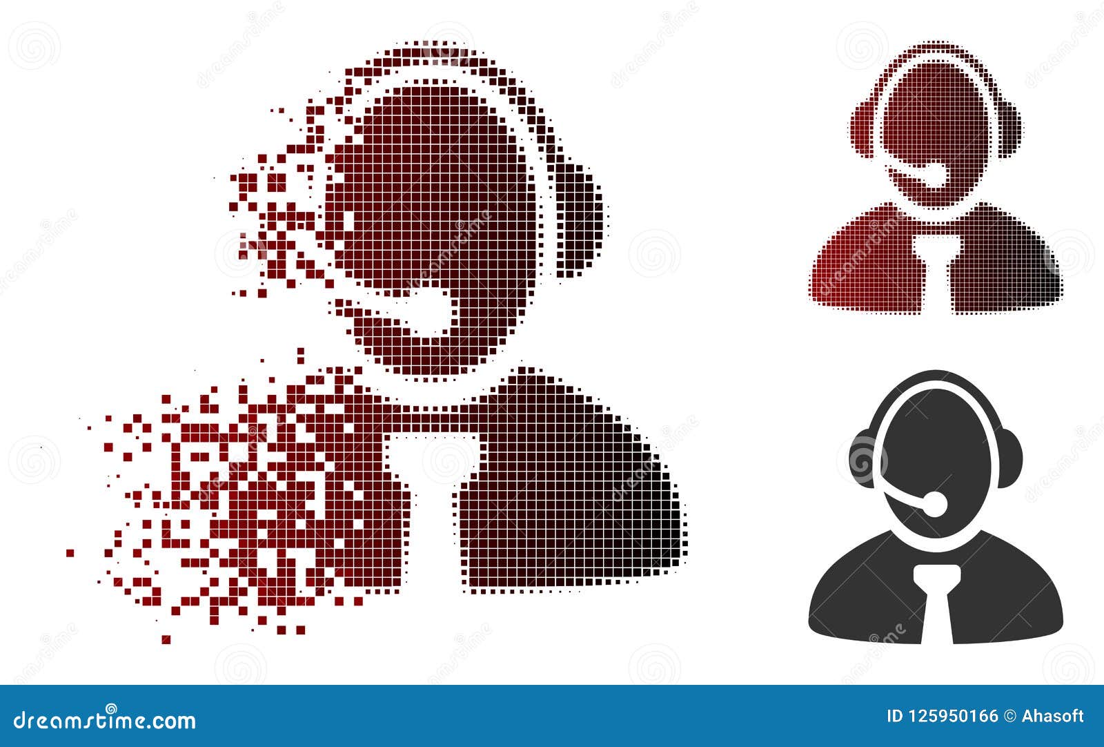 Decomposed Pixelated Halftone Call Center Manager Icon Stock Vector ... Decomposed Pixelated Halftone Call Center Manager Icon Stock Vector ...