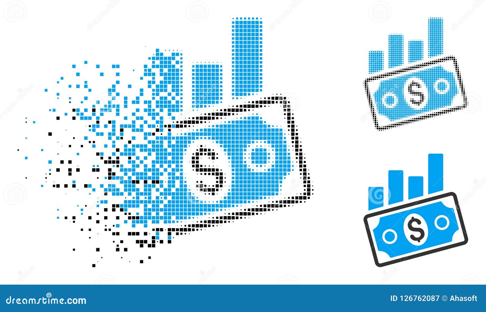 Decomposed Pixelated Halftone Sales Bar Chart Icon Stock Vector ...