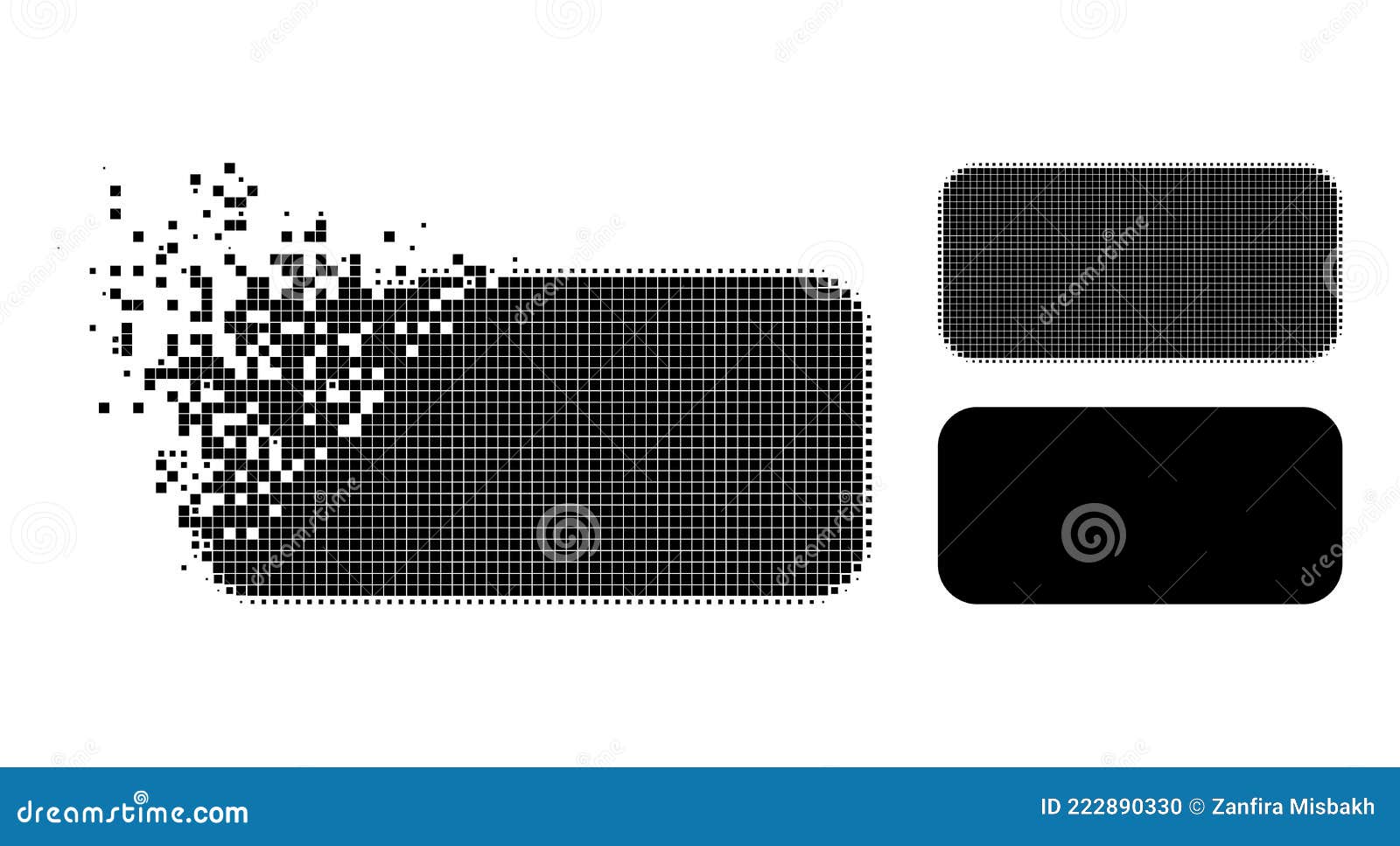 Decomposed Pixelated Rounded Rectangle Icon with Halftone Version Stock ... Decomposed Pixelated Rounded Rectangle Icon with Halftone Version Stock ...