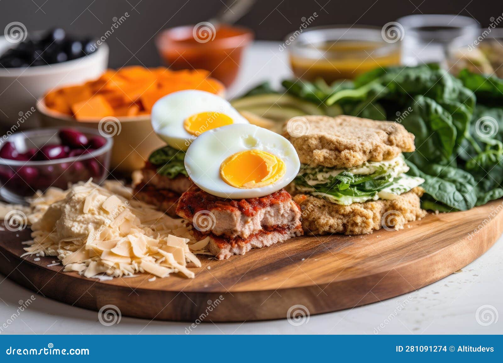 Deconstructed Burger with Separate Ingredients for Each Layer of the ...
