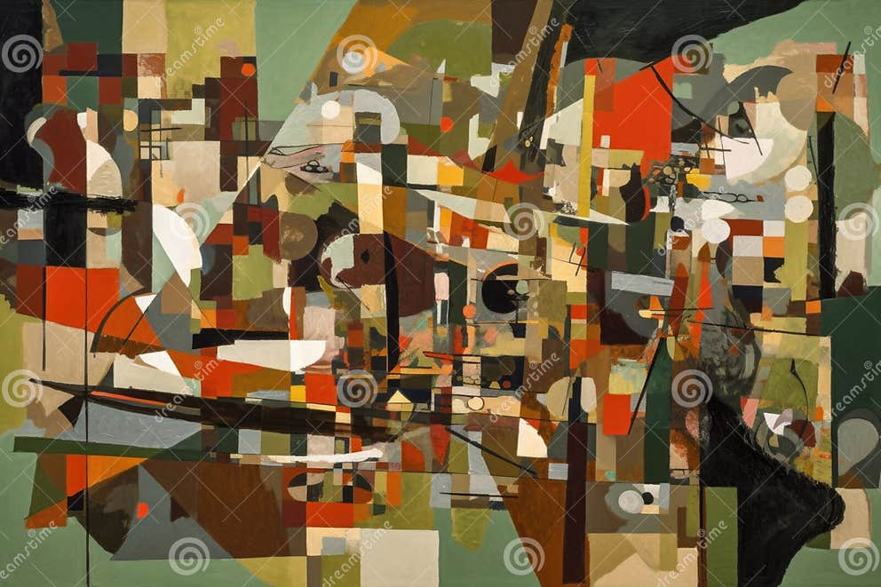 Deconstructed and Fragmented Shapes on a Black Background Stock ...