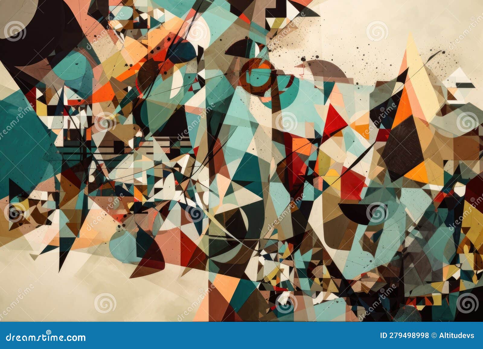 Deconstructed and Fragmented Shapes in Motion, with Repeated Patterns ...