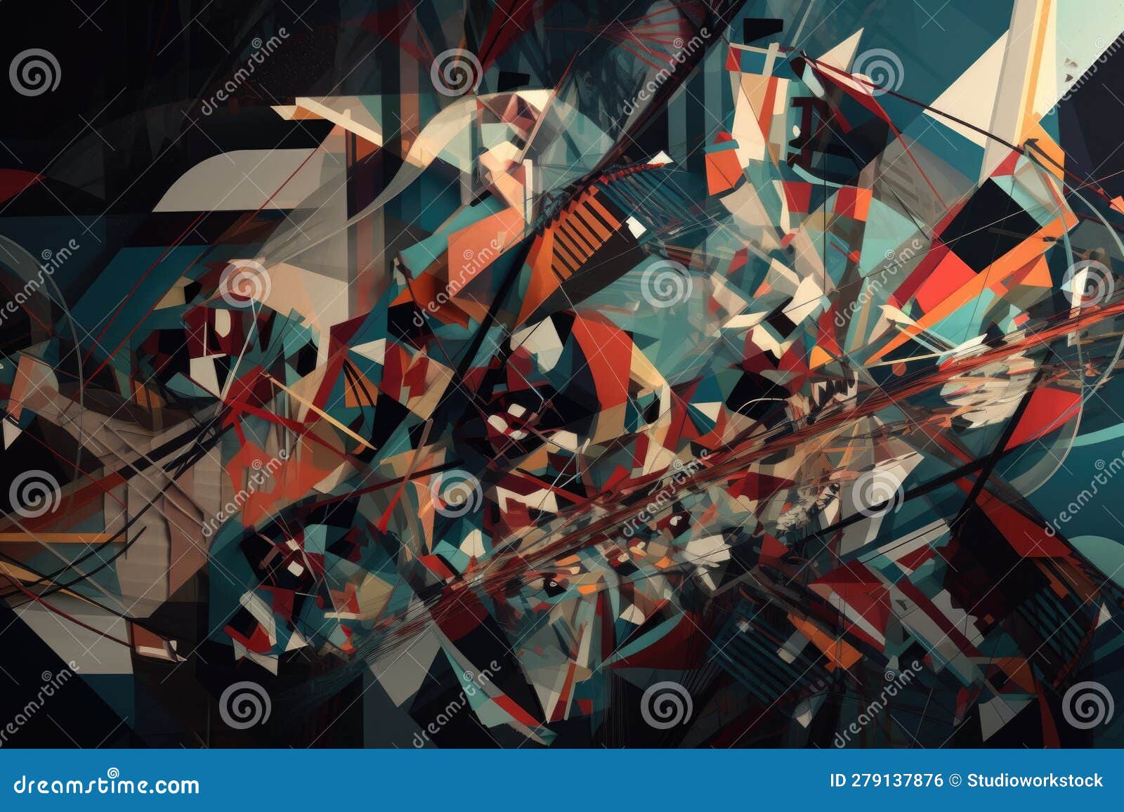 Deconstructed and Fragmented Shapes in Motion, with Repeated Patterns ...