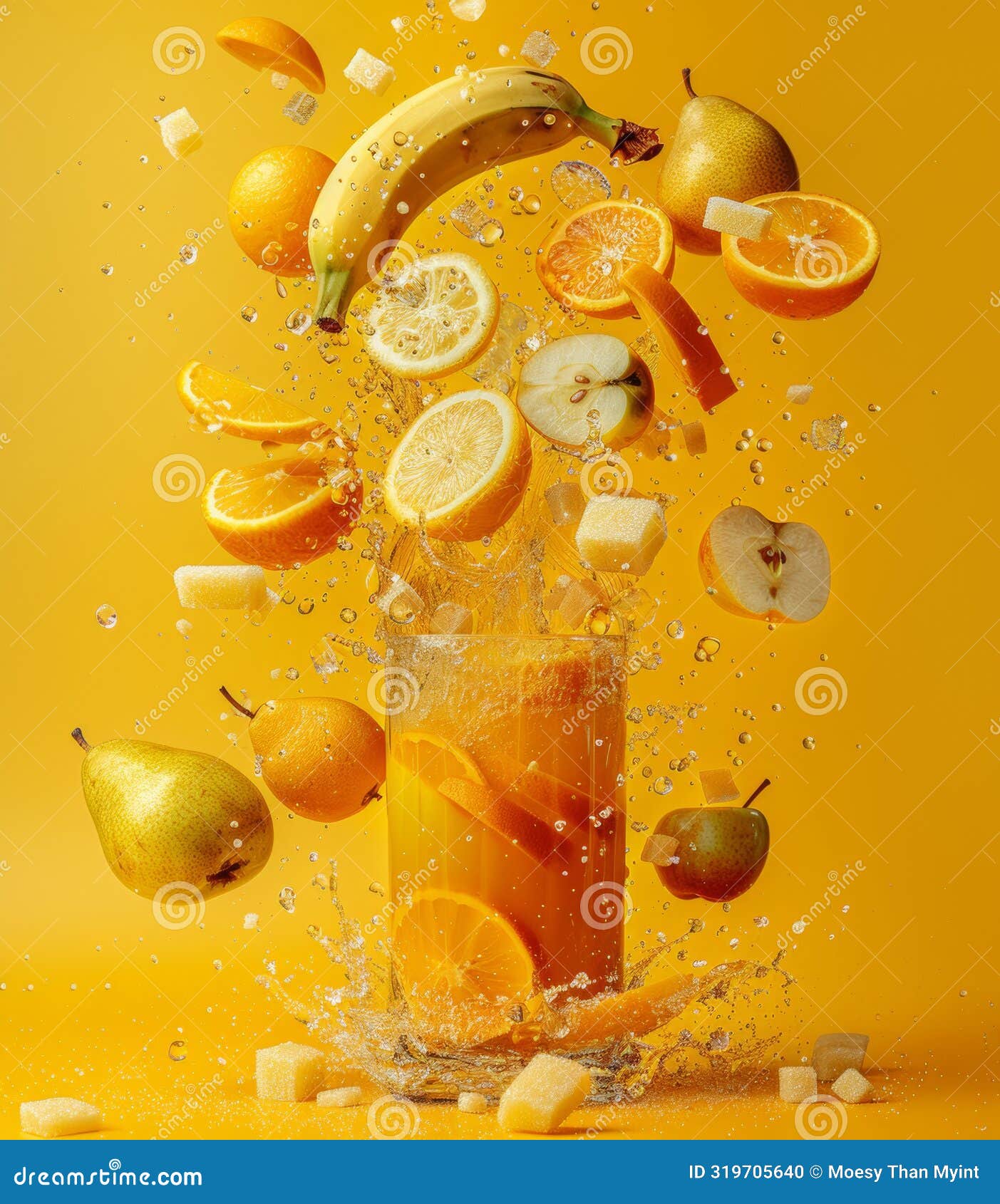 Deconstructed Non-alcoholic Fruit Cocktail with Floating Ingredients ...