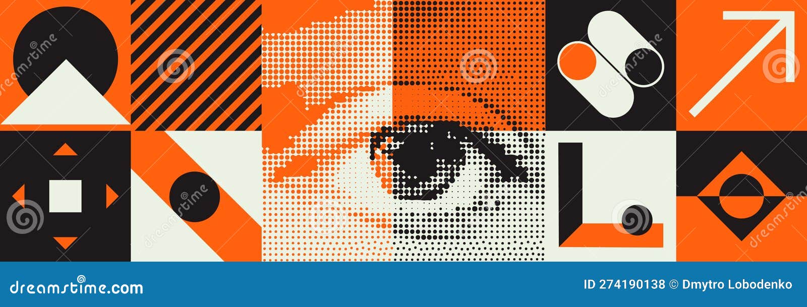 Postmodern Illustrations With Bold Geometric Shapes And Abstract ...