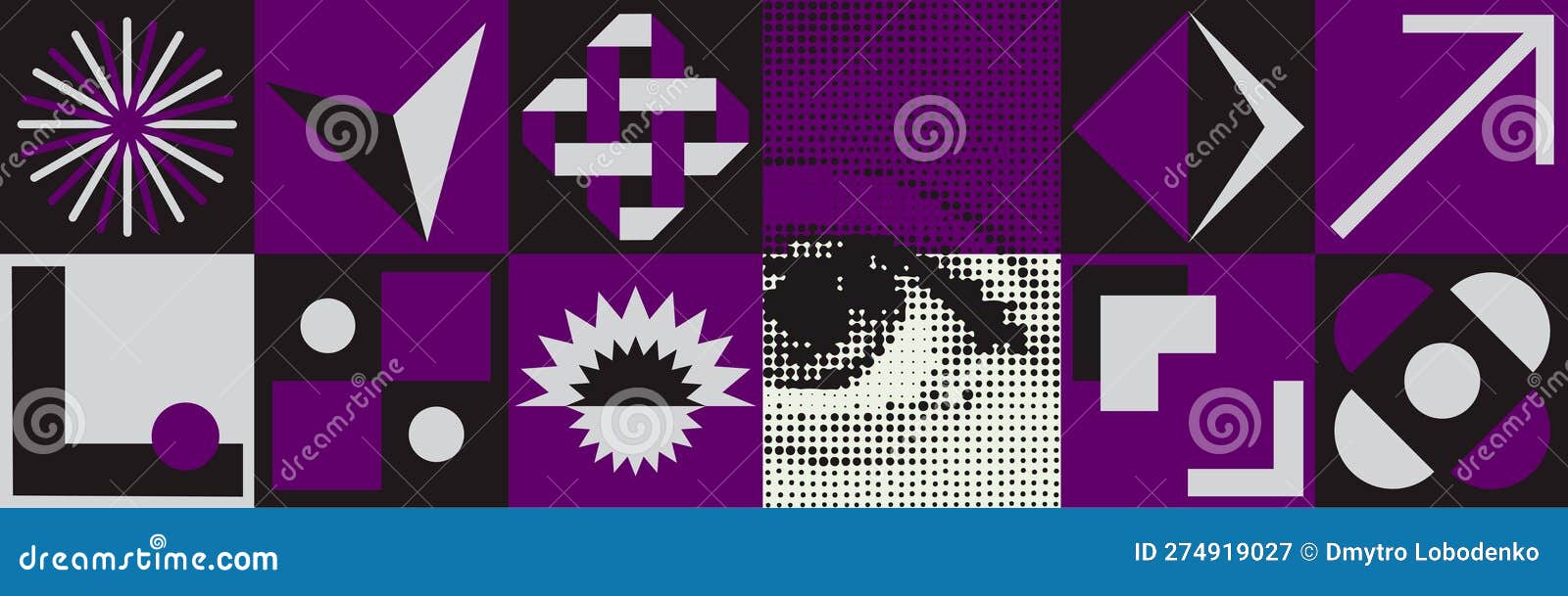 Deconstructed Postmodern Illustrations Feature Vector Abstract Symbols ...