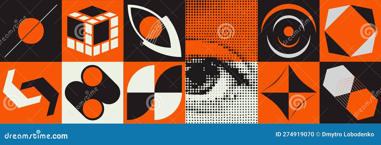 Postmodern Illustrations With Bold Geometric Shapes And Abstract ...