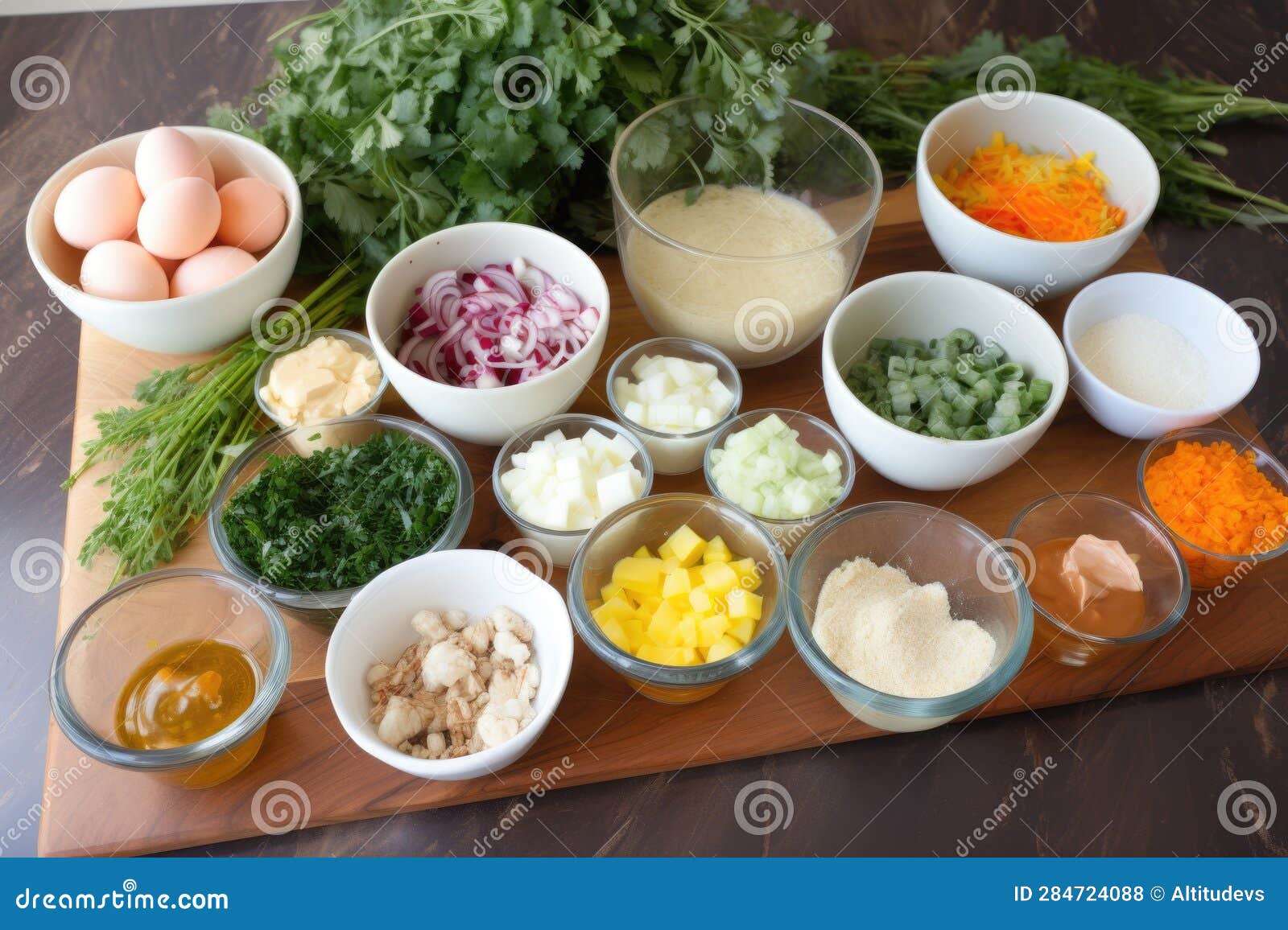 Deconstructed Recipe Ingredients, Shown in Their Raw and Natural Form ...