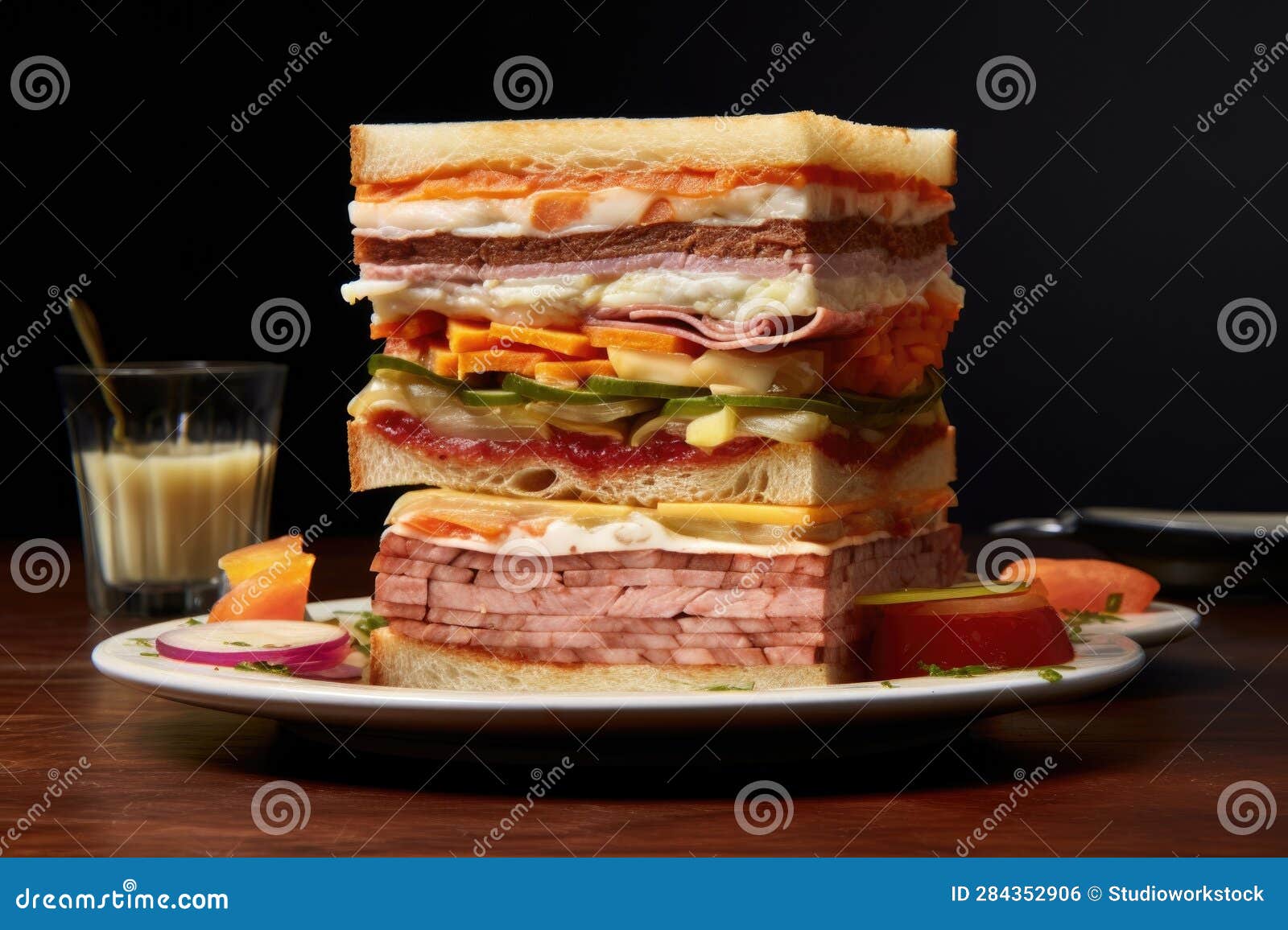 Deconstructed Sandwich with Layers Floating Apart Stock Photo - Image ...