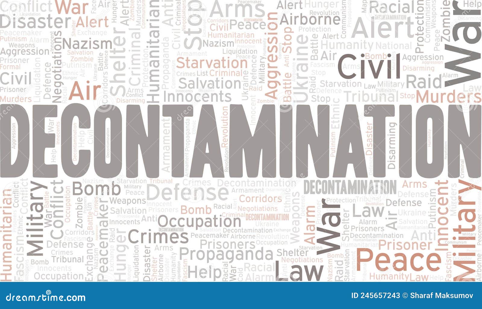 Decontamination Word Cloud. Vector Made with the Text only. Stock ...