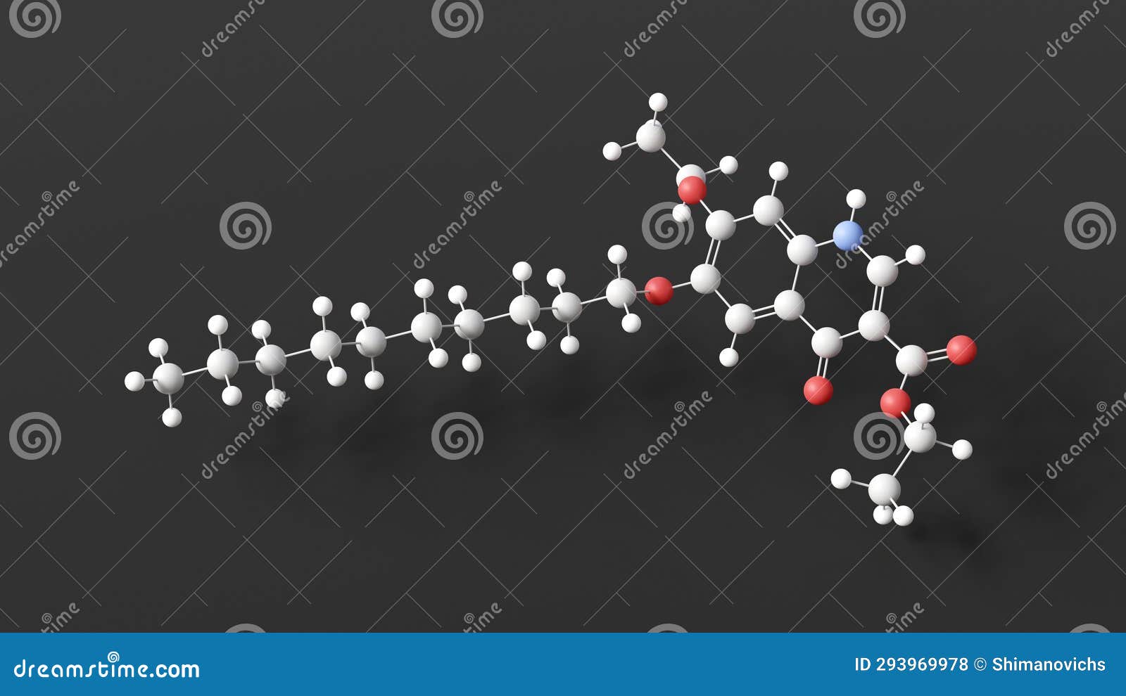 Decoquinate Molecule, Molecular Structure, Quinolone Coccidiostat, Ball ...