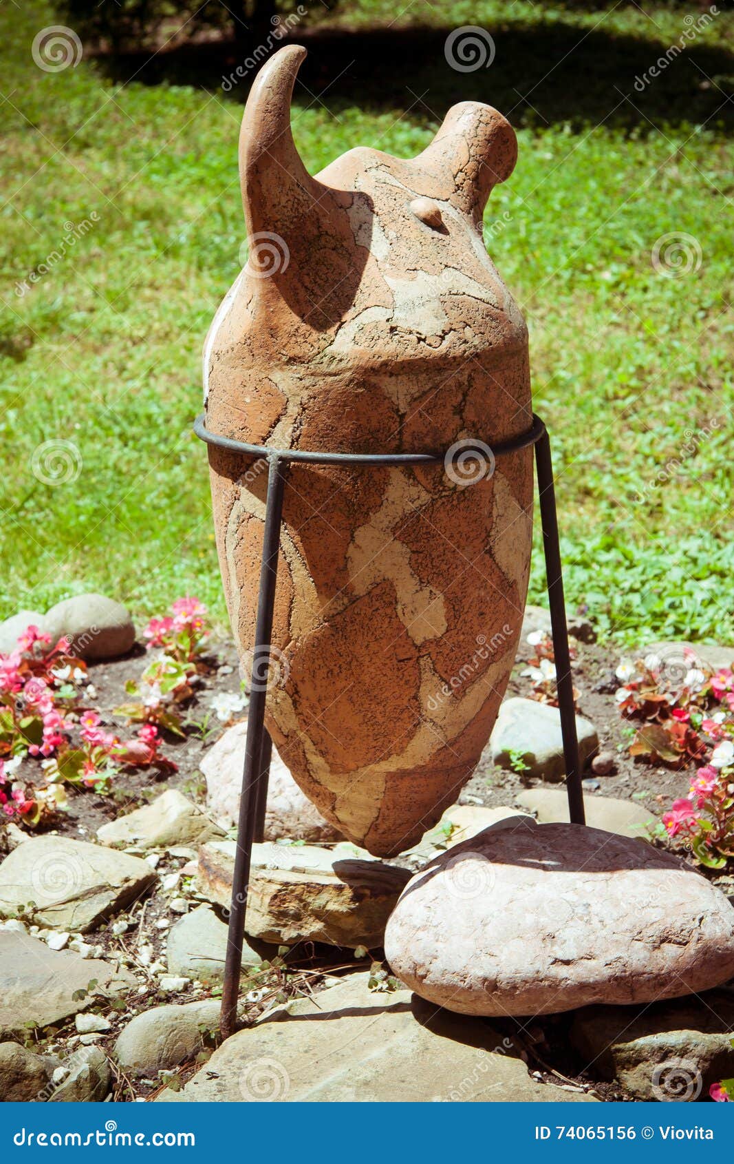 Decor amphora stock photo. Image of plants, gardening - 74065156